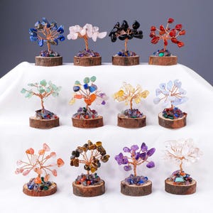 12-piece Natural Crystal Wealth Tree Set, Prosperity Energy Forest ...