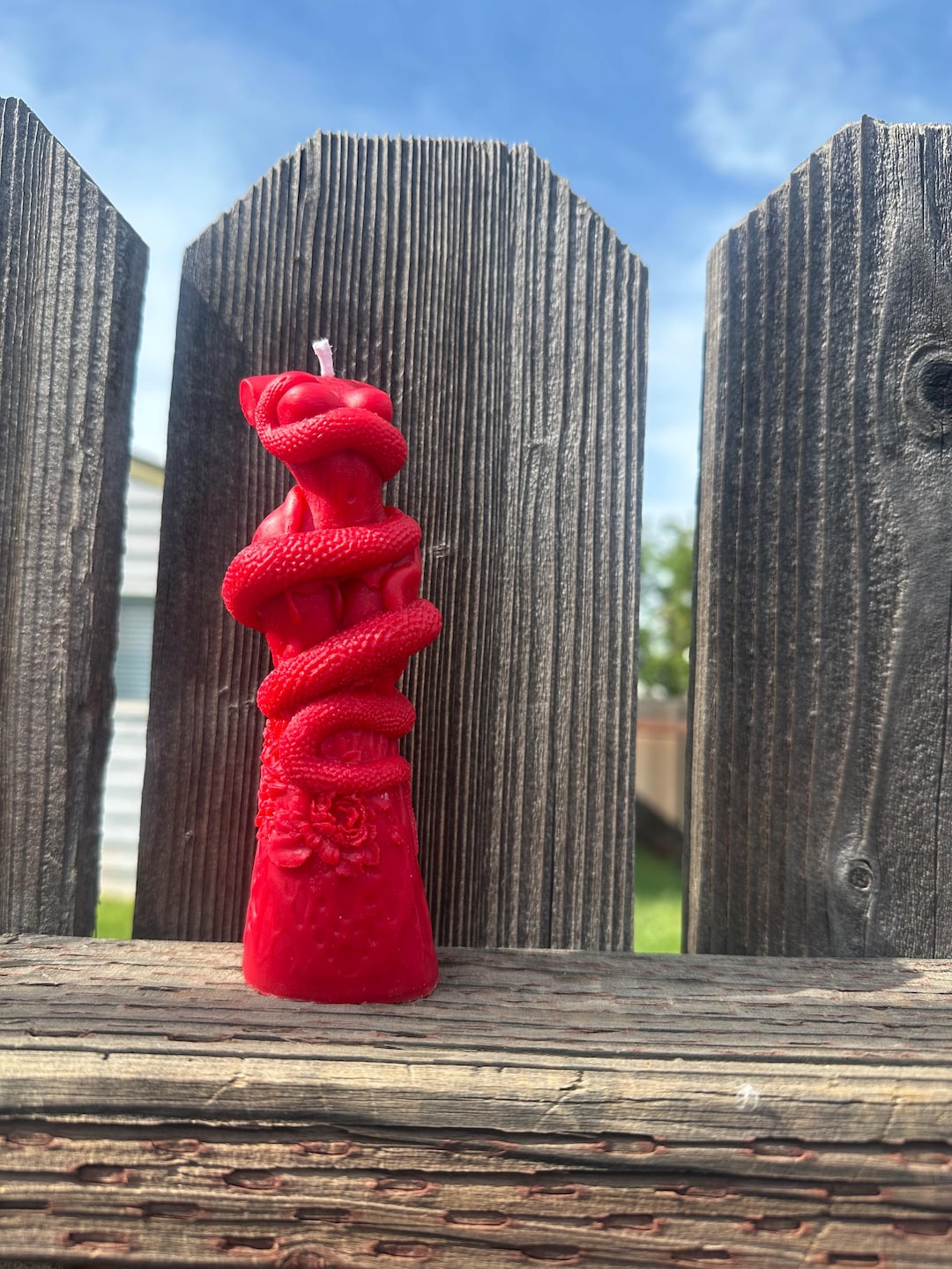 Divine Serpent Feminine Candle | Woman & Snake Ritual Sculpture ...