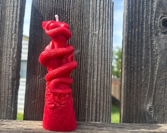 Divine Serpent Feminine Candle | Woman & Snake Ritual Sculpture ...