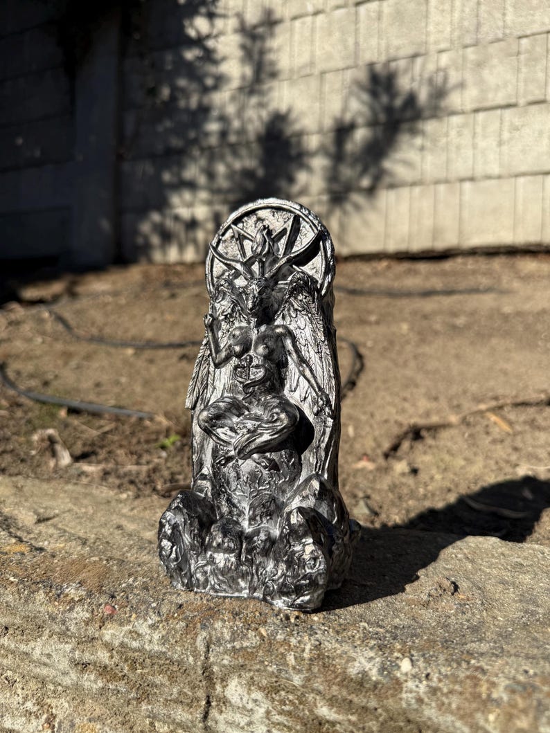 Baphomet Statue | Dark Divine Masculine Altar Decor | Occult Resin ...