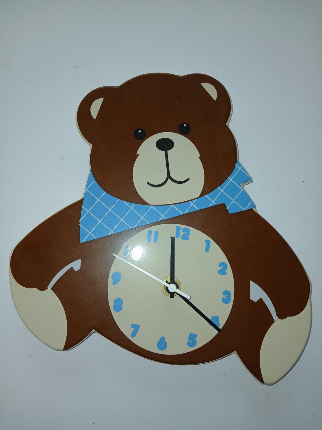 Cute Brown Teddy Bear Kids Hanging Wall Clock Preschool, Baby Shower ...