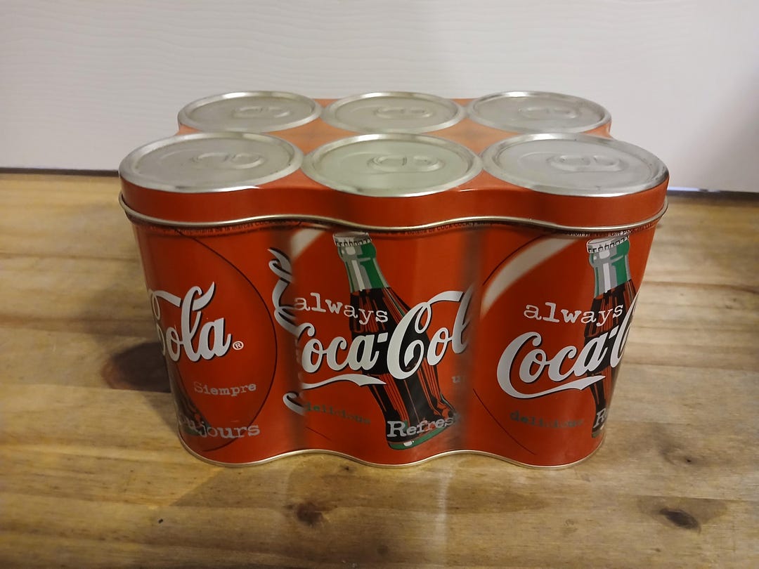 Vintage 1998 Coca Cola Coke 6 Pack Tin Aluminum Cans 90s Retro ...
