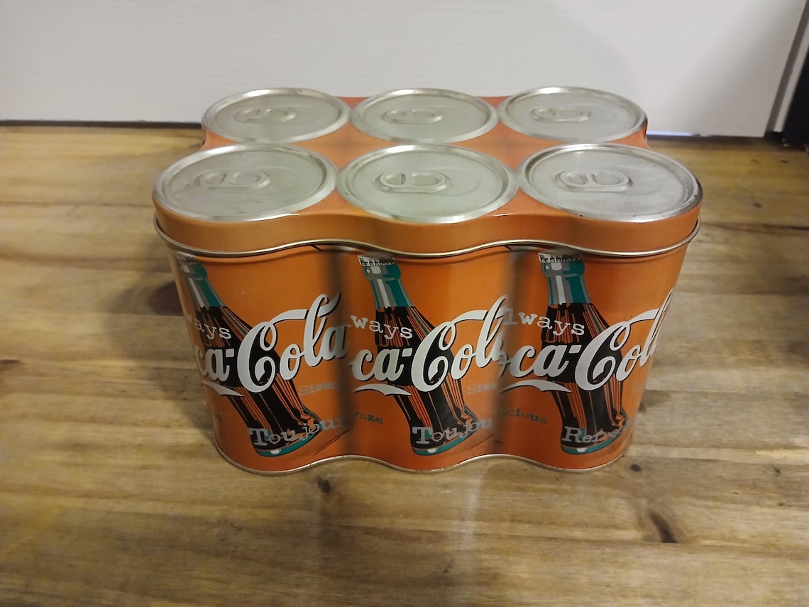 Vintage 1998 Coca Cola Coke 6 Pack Tin Aluminum Cans 90s Retro ...