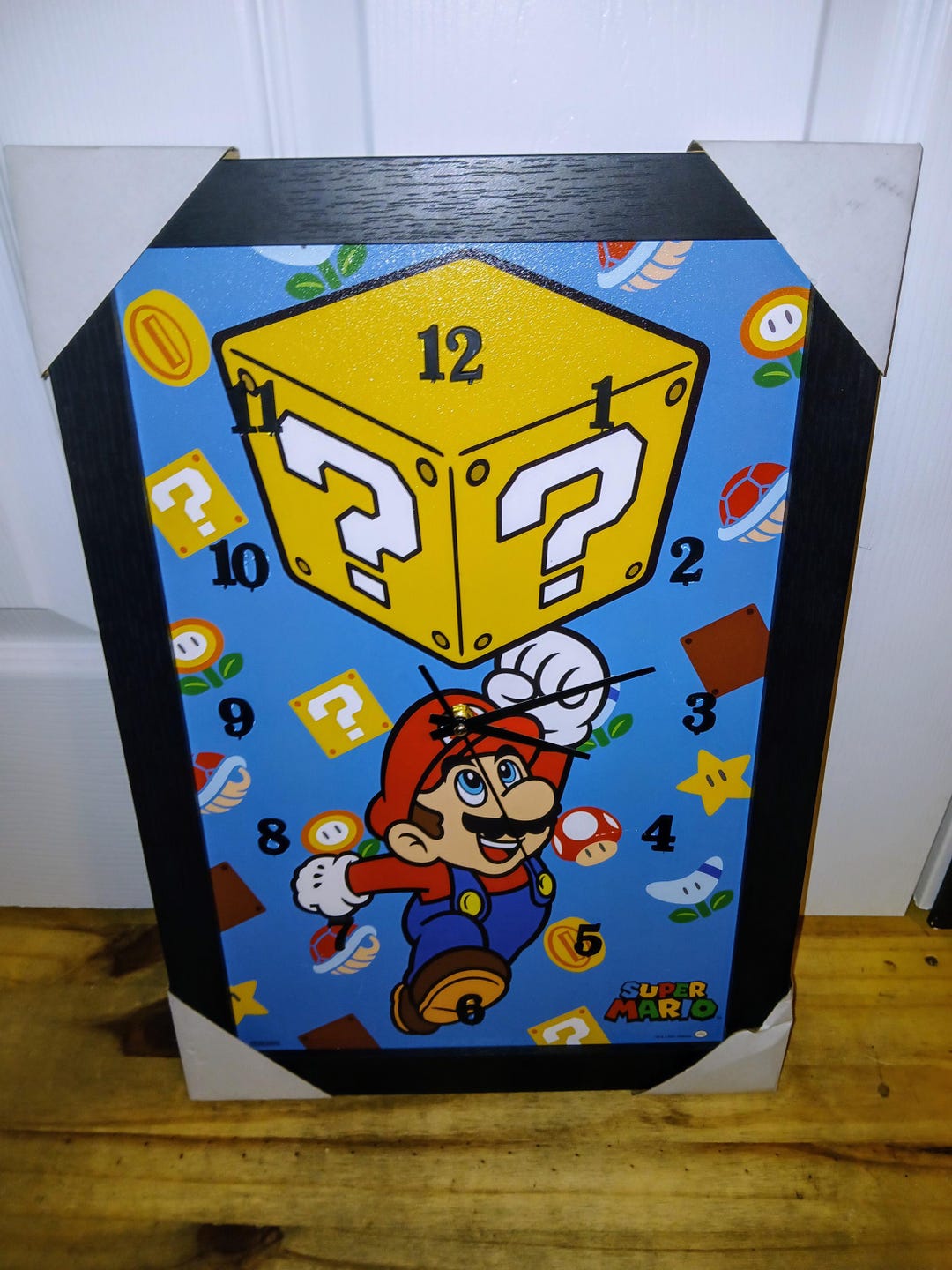 Super Mario Bros Wall Clock Framed Picture Art Decor Video Game ...