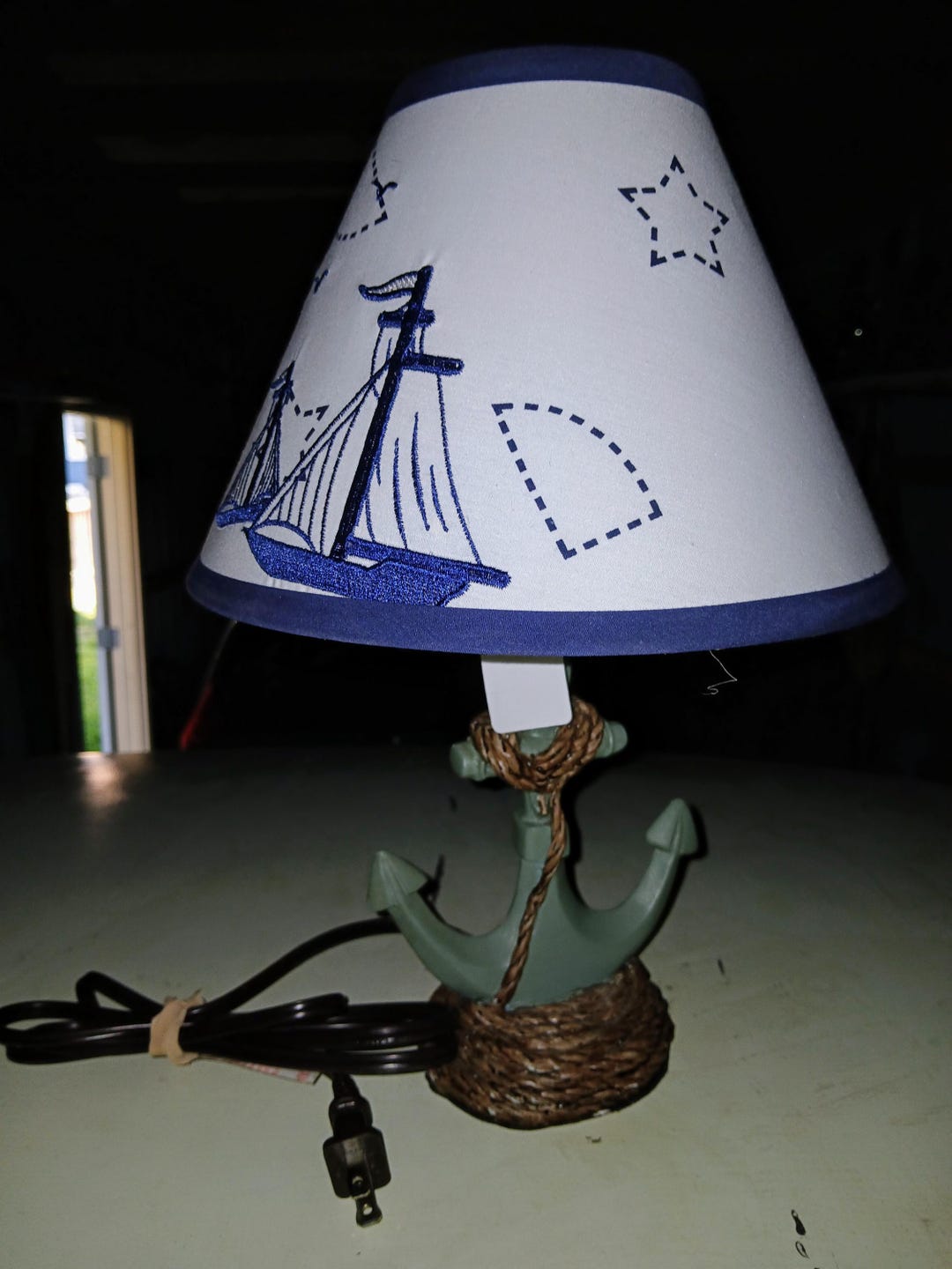 ANCHOR TABLE ACCENT Lamp With Shade Cute Unique Rare Collection Light ...