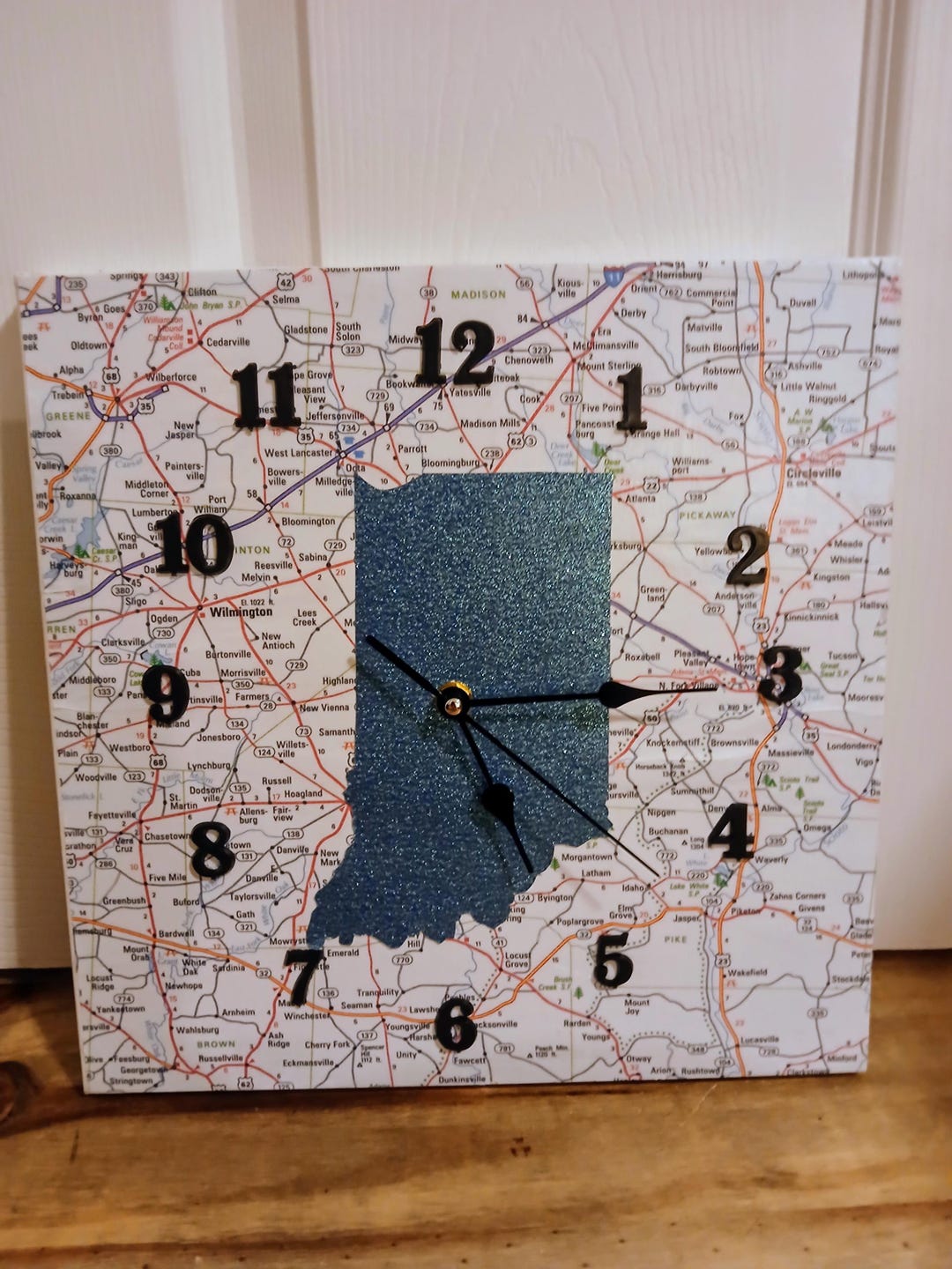 12x12 Inch Indiana State Road Map Geographical United States Highway ...