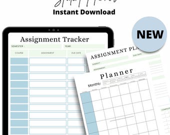 Student Planner Template | Printable Academic Planner | Homework & Exam ...