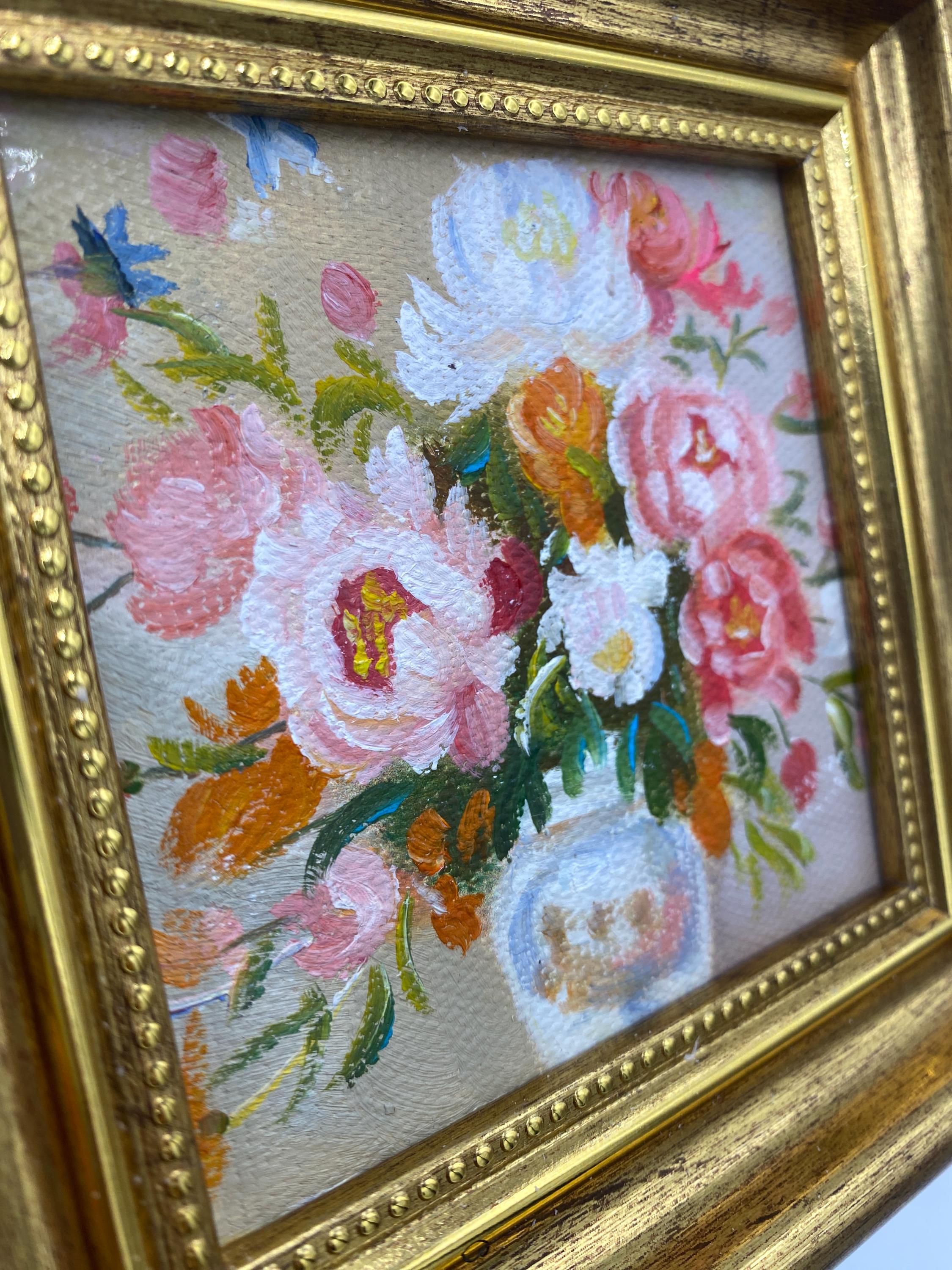 Original Oil Painting, Small Framed Original Art, 4x4 Inch Canvas ...