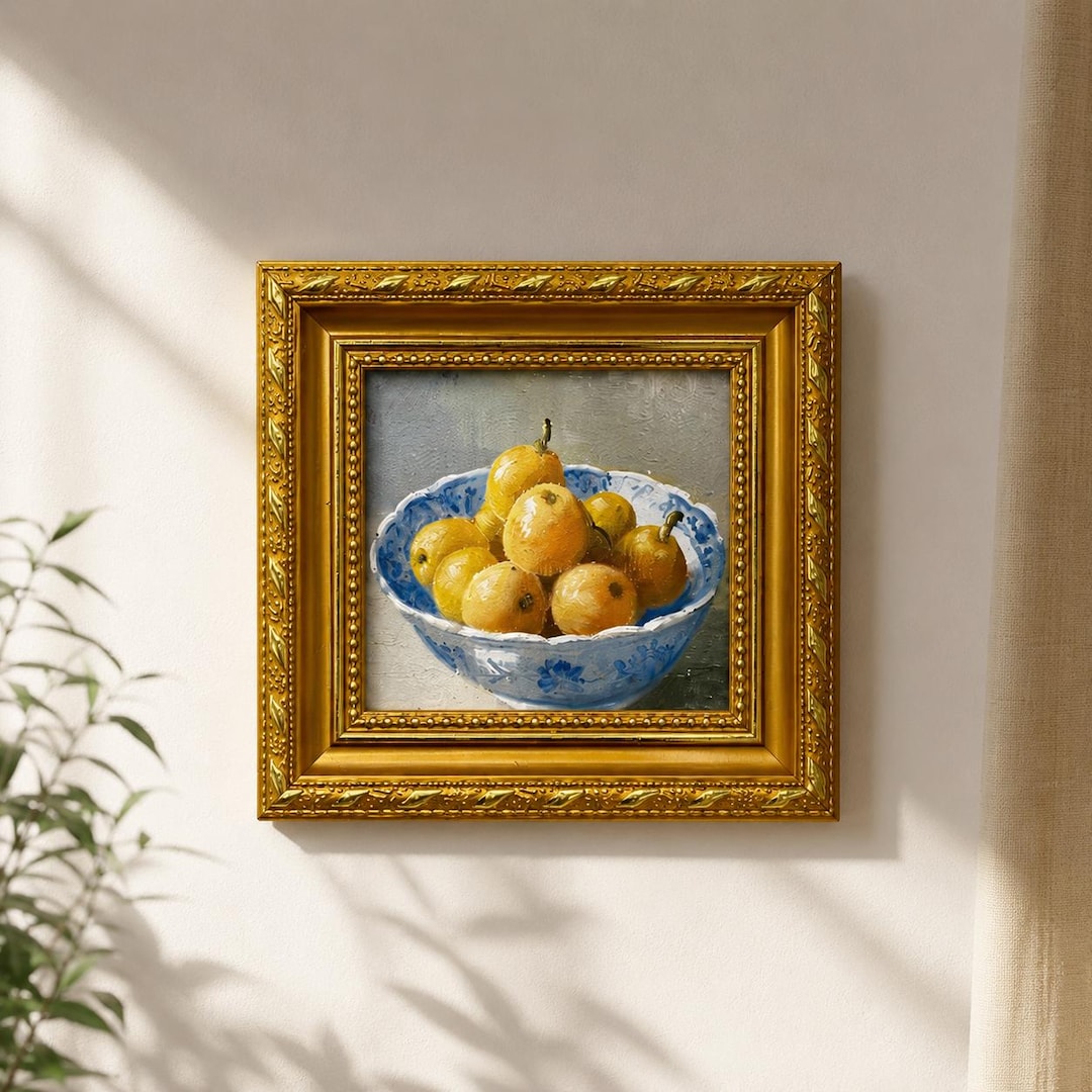 Original Oil Painting, Loquat Wall Art, Kitchen Wall Decor, Framed Art ...