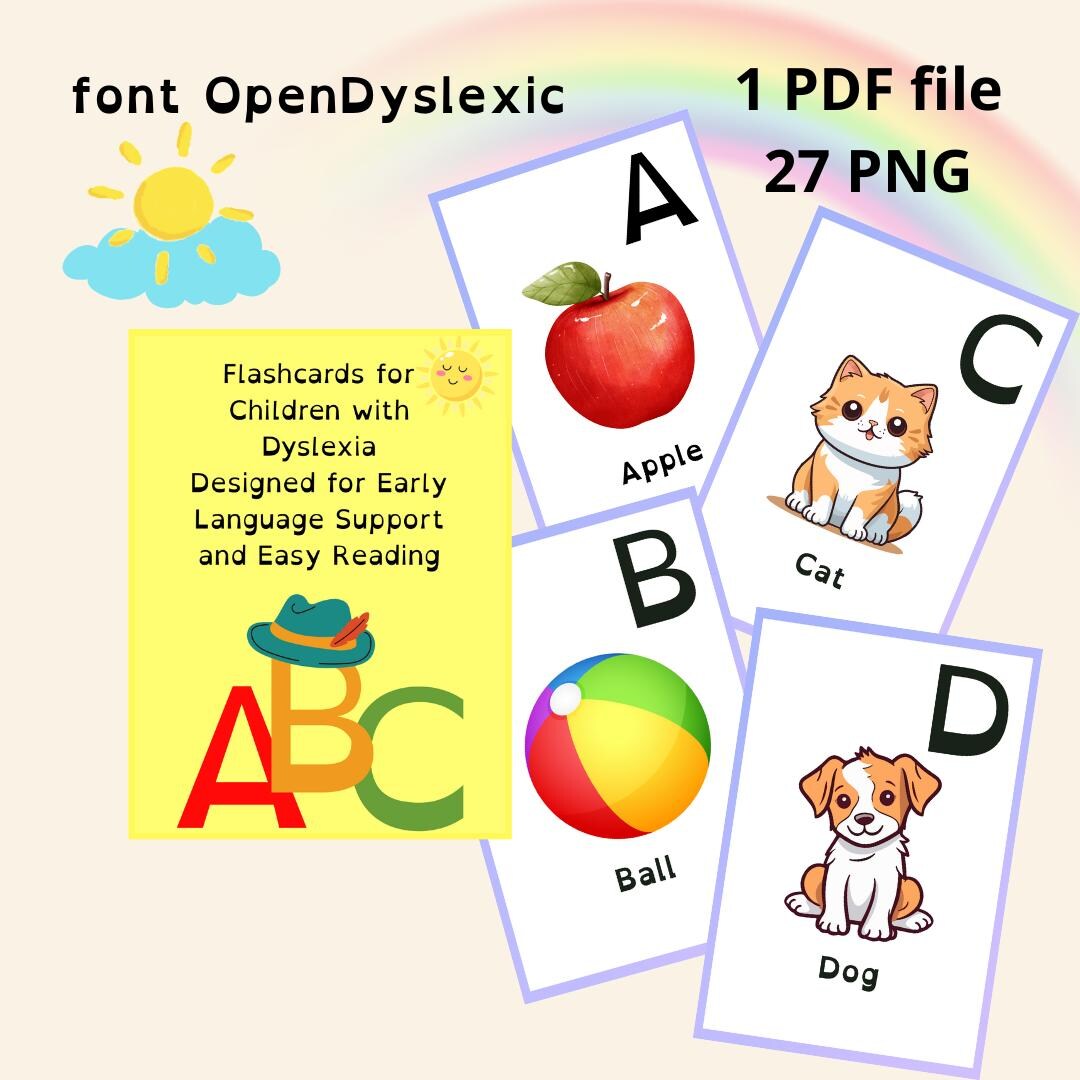 Dyslexia Flashcards for Kids | Alphabet A-Z & Emotions | Animal ABC ...
