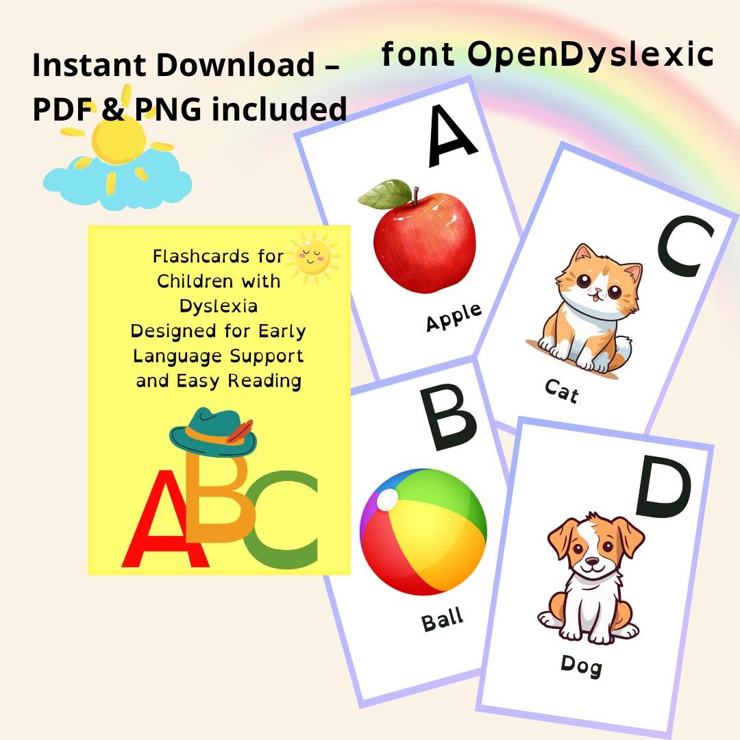 Dyslexia Flashcards for Kids | Animal Alphabet A-Z Emotions | Early ...