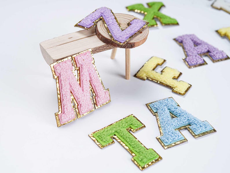 Chenille Letter Patch,iron On, Stick on and Sew On,self Adhesive ...