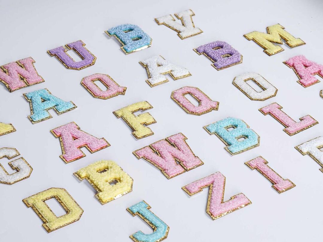 Chenille Letter Patch,iron On, Stick on and Sew On,self Adhesive ...