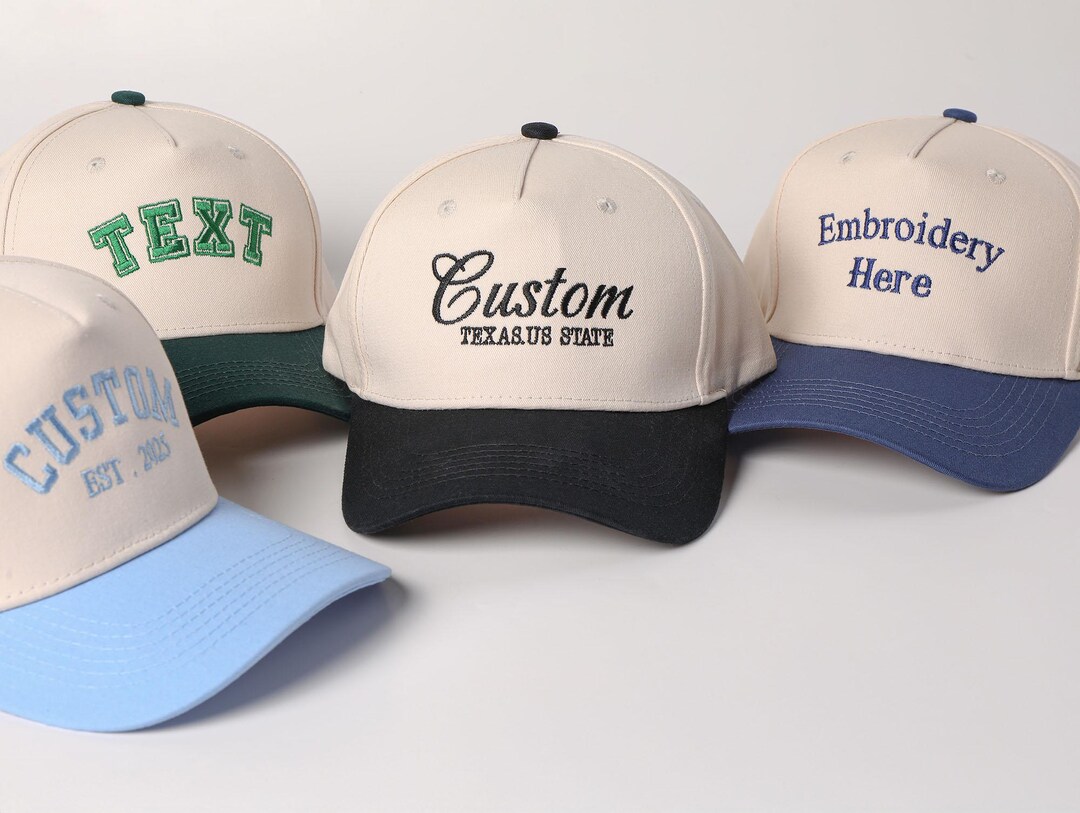Personalized Embroidered Baseball Cap, Custom Text Hat - Etsy