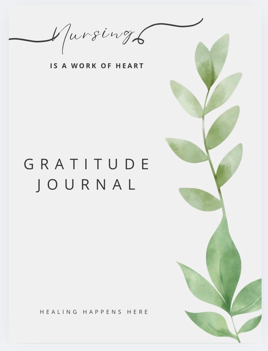 Gratitude Journal for Nurses | Beige Botanical Wellness Journal With ...