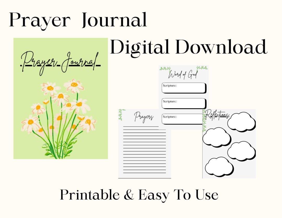 Prayer Journal Digital Download Digital Prayer Journal Daily Faith ...