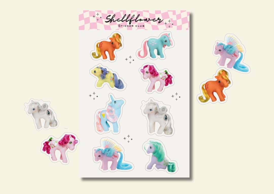 Vintage My Little Pony Sticker Sheet: 90's Waterproof Vinyl Stickers - Etsy
