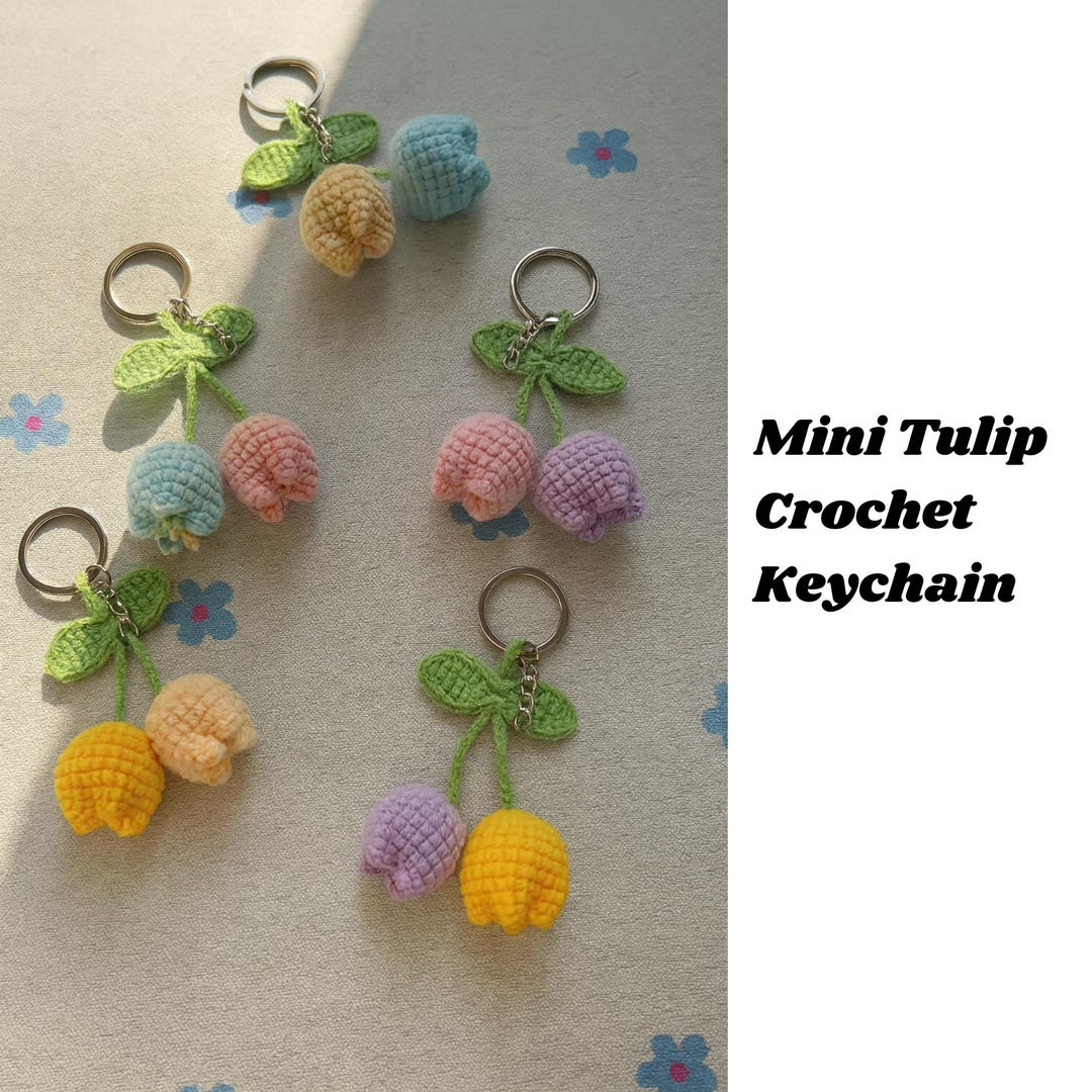 Mini Tulip Crochet Keychain Crochet Amigurumi, Tulip Crochet Download ...