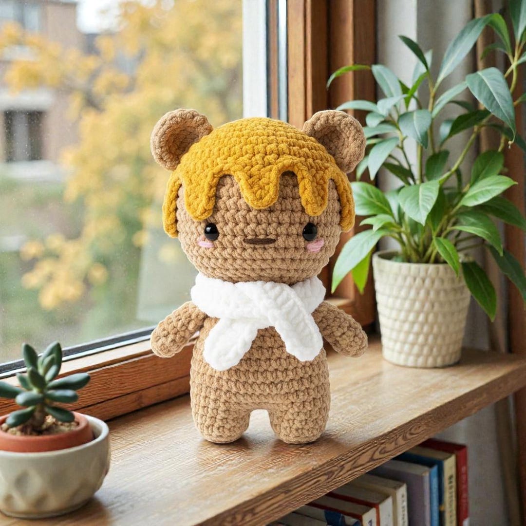 Bear With Honey Drip Crochet Pattern, Amigurumi Teddy Bear Digital ...