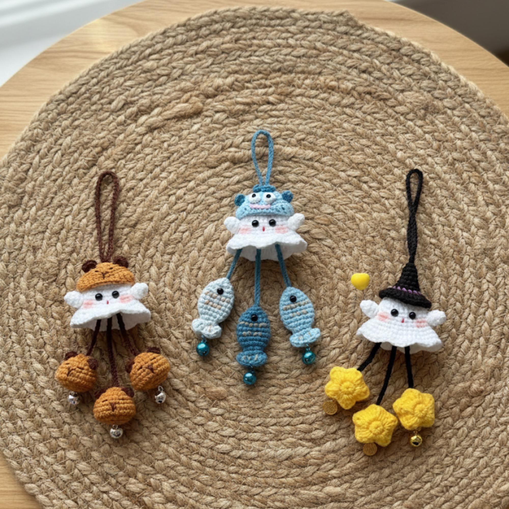 Cute Ghost Keychain Crochet, Crochet Amigurumi, Ghost Crochet Download ...