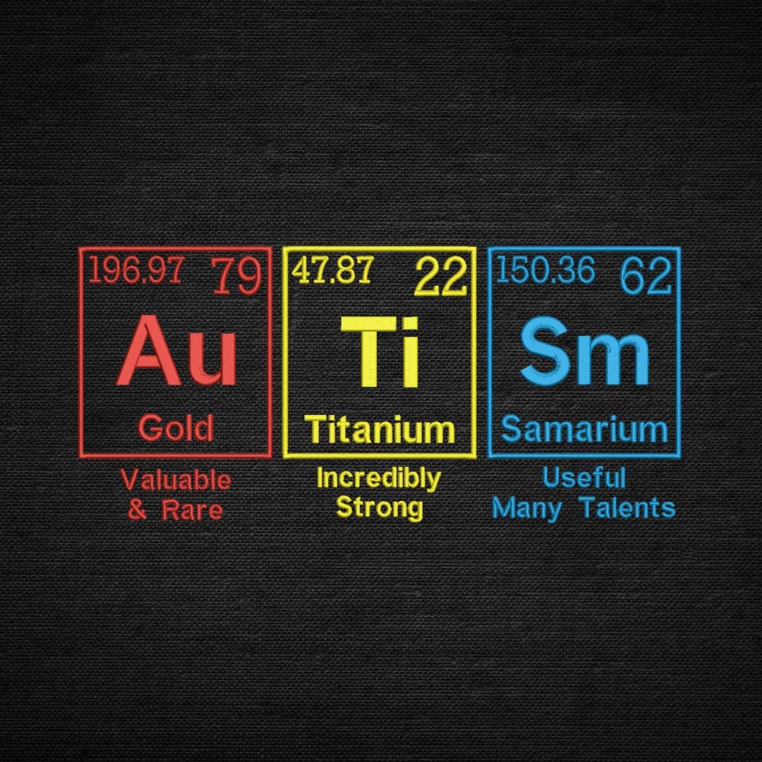 Autism Periodic Table Machine Embroidery Design (instant Download ...