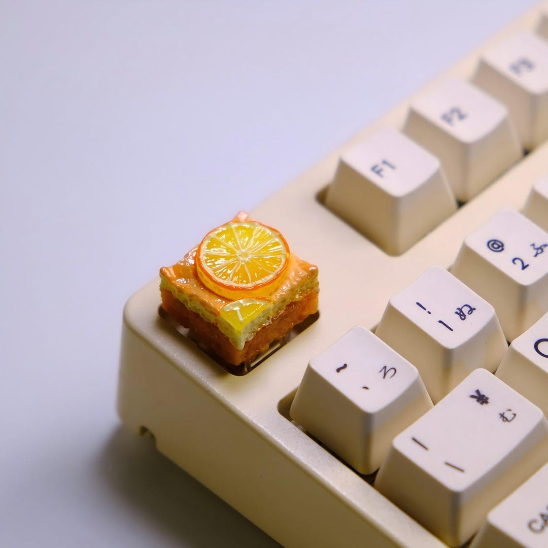 Kawaii Orange Cake Artisan Keycap Glossy Dessert, Gift for Sweet Tooth ...