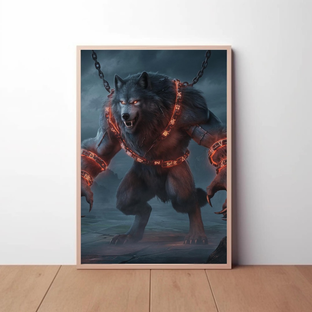 Dark Fantasy Werewolf Wall Art - Mythical Beast Canvas Print - Powerful ...