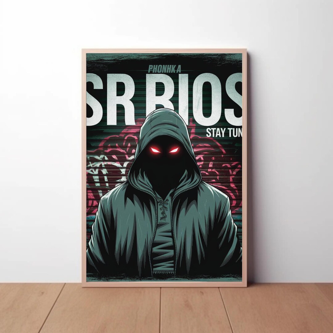 Dark Phonk Art Print - Cyberpunk Hooded Figure - Graffiti Street Art ...