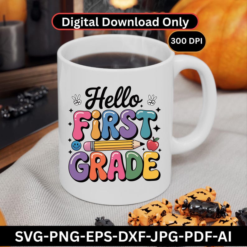 Retro First Grade SVG PNG | First Grade Squad Design | Hello First ...
