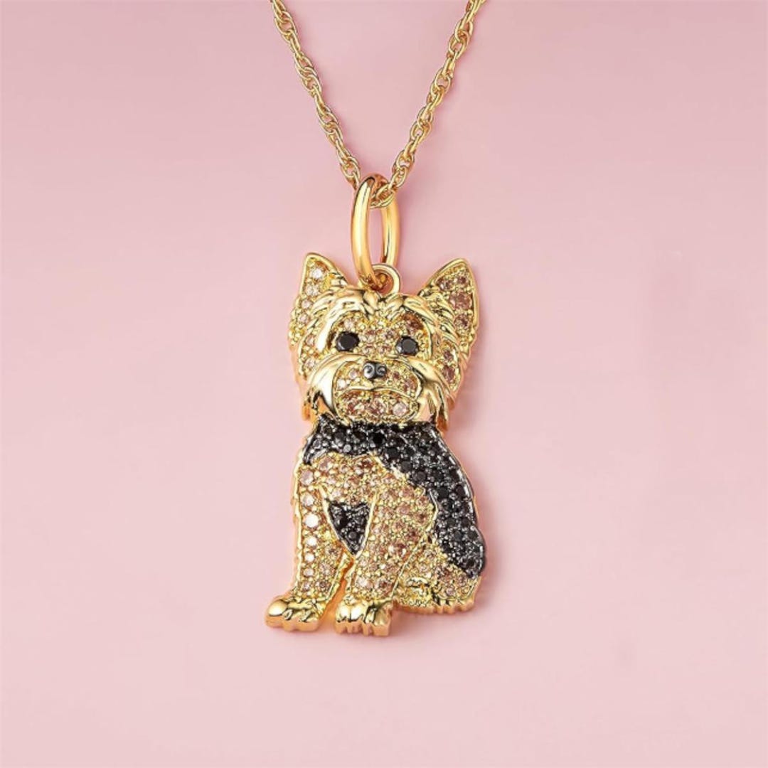 Exquisite and Cute Royal Yorkie Dog Pendant Necklace for Women Elegant ...
