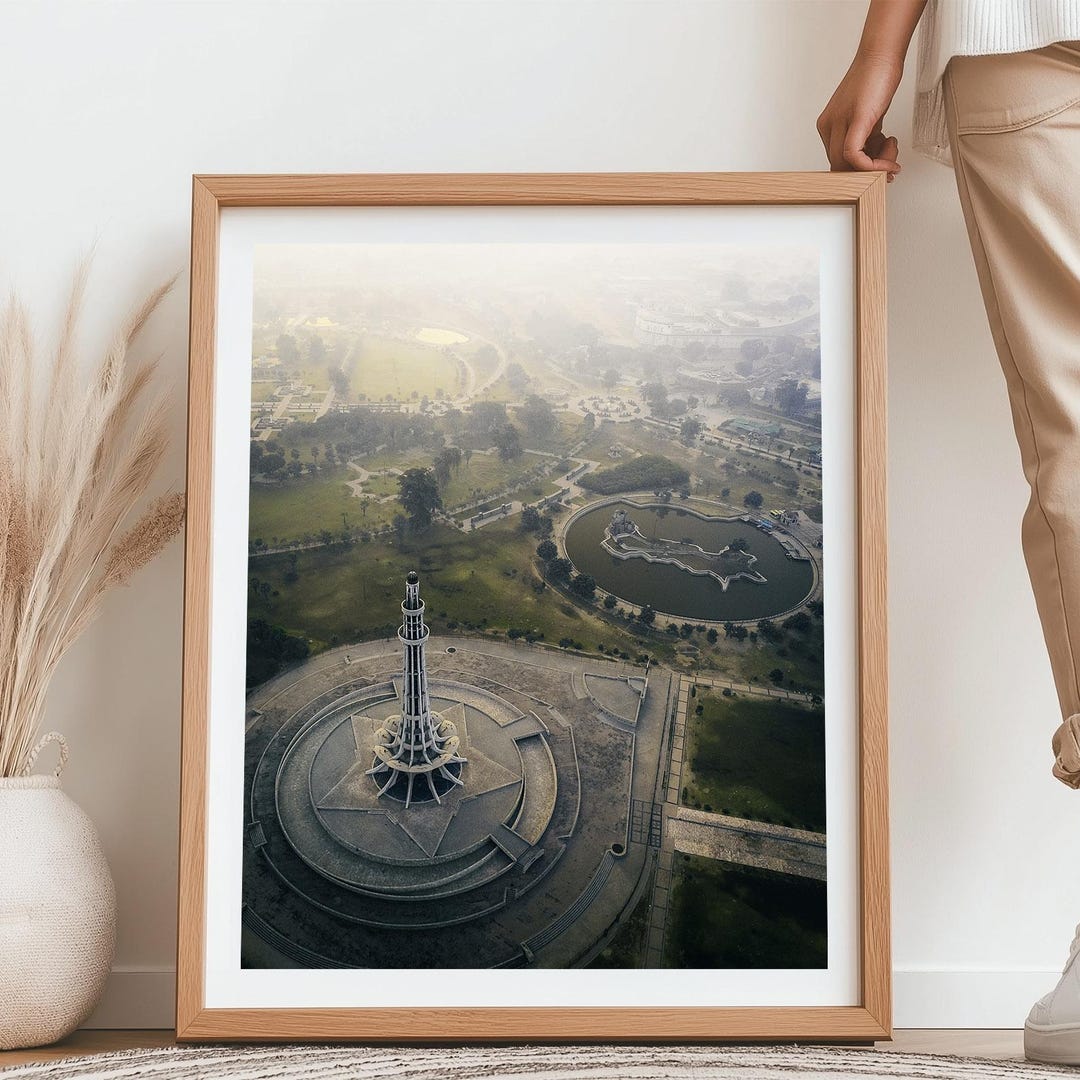 Minar-e-pakistan Aerial Wall Art | Historic Landmark Drone Print ...