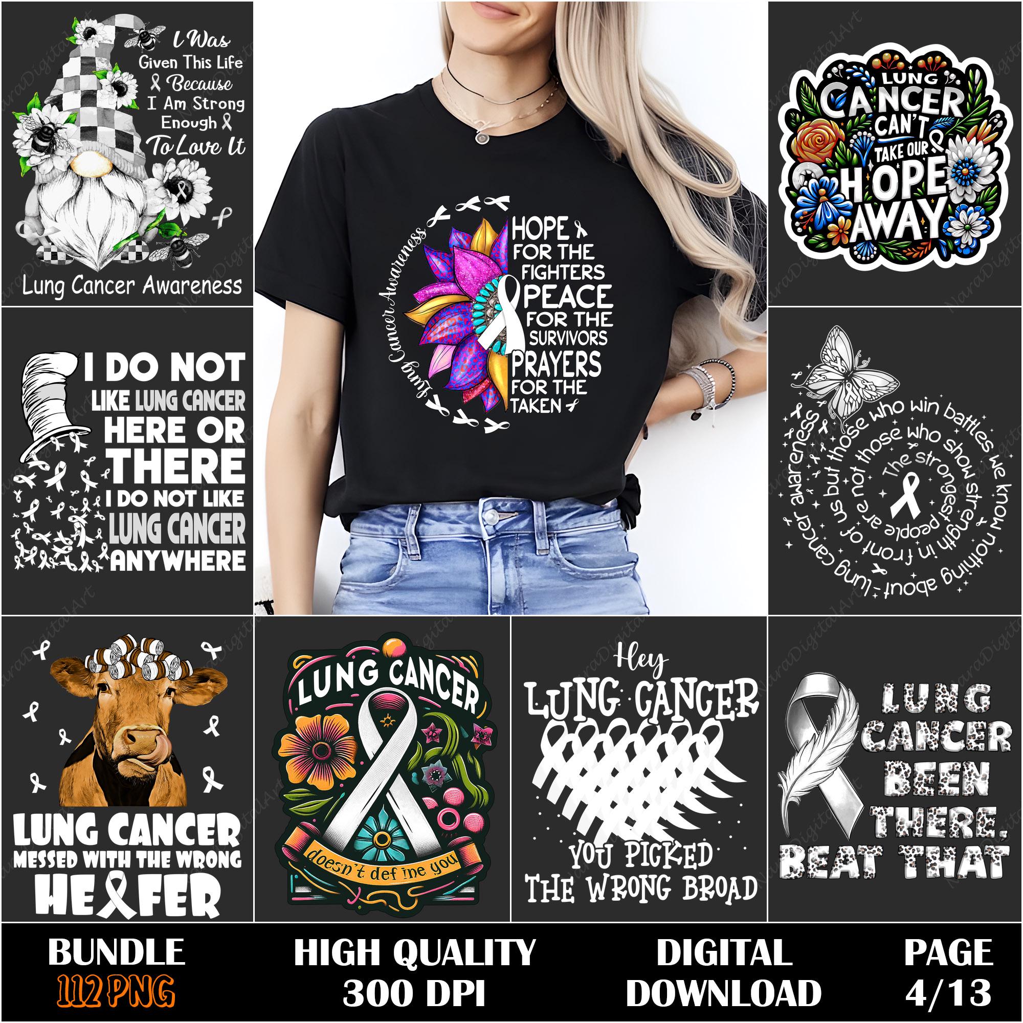 Lung Cancer PNG, White Ribbon Bundle, Cancer Awareness Designs ...