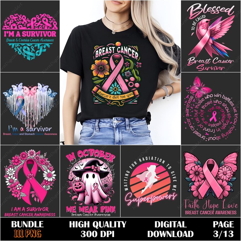 Breast Cancer PNG, Cancer Awareness Bundle, Pink Ribbon Design ...