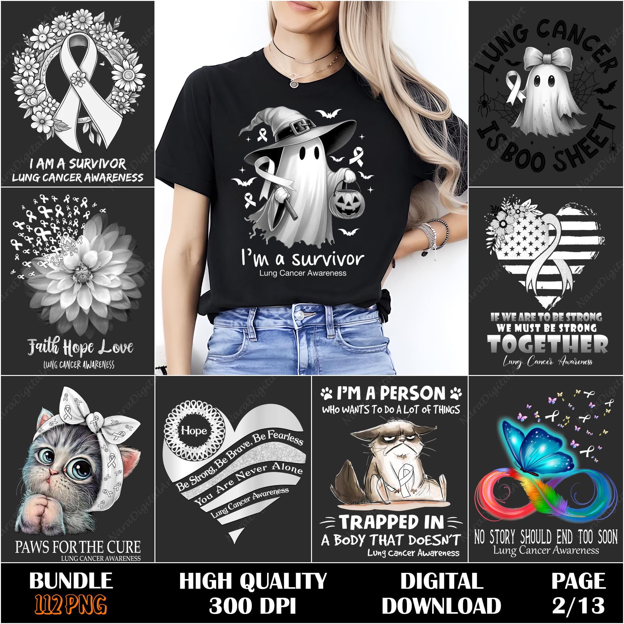 Lung Cancer PNG, White Ribbon Bundle, Cancer Awareness Designs ...