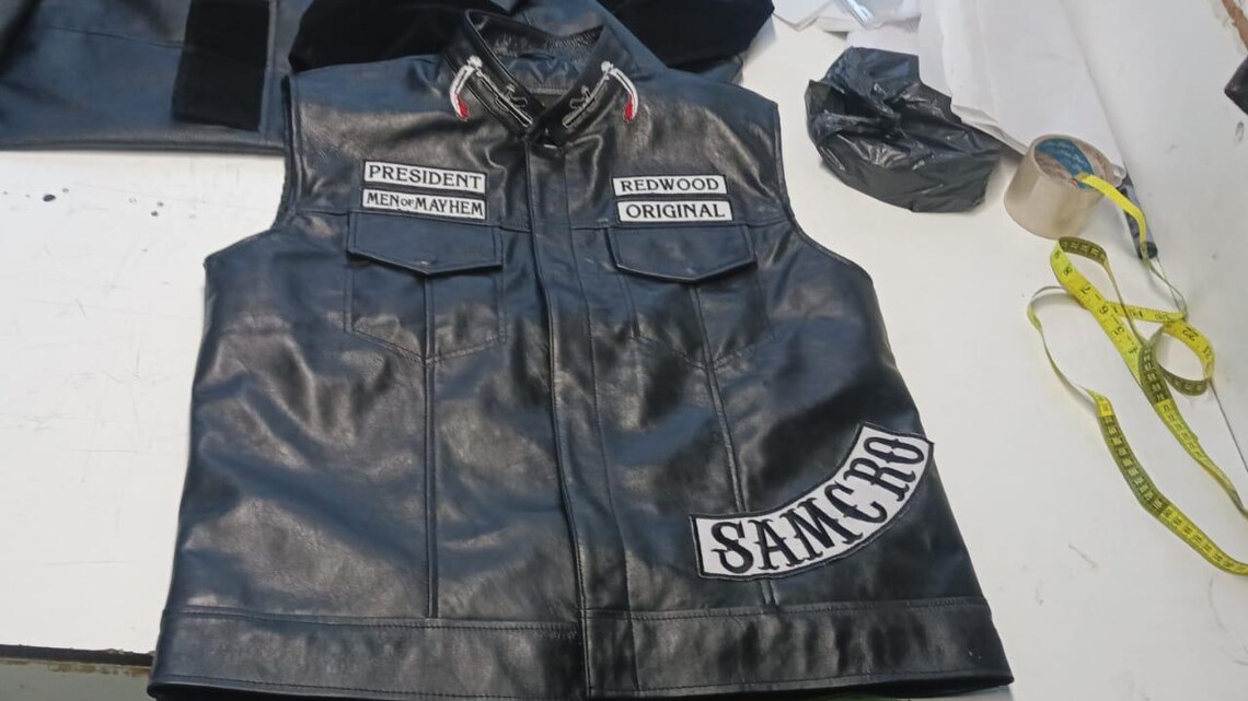 Handmade Jax Teller Vest,soa Leather Vest,men's Sons of Anarchy Redwood ...