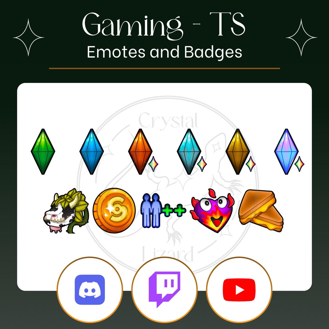 The Sims Twitch Emotes and Subscriber Badges | Plumbob, Cowplant ...