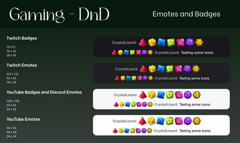 Dnd Dice Emotes and Subscriber Badges for Twitch, Youtube, and Discord ...
