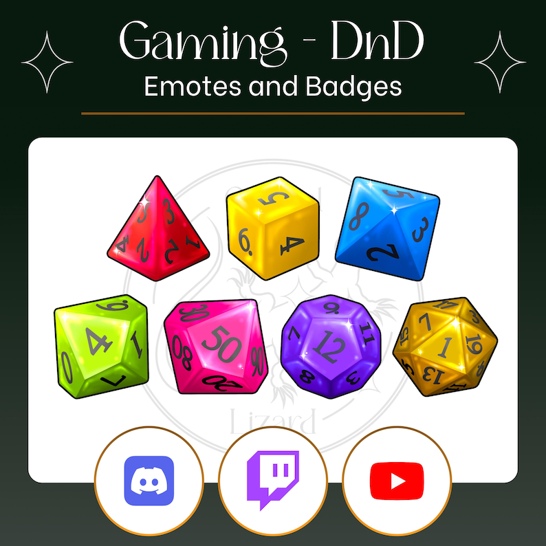 Dnd Dice Emotes and Subscriber Badges for Twitch, Youtube, and Discord ...