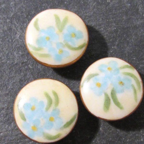 Antique Hand Painted Porcelain Buttons - Etsy