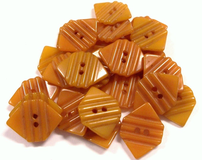 VINTAGE Buttons BAKELITE Butterscotch Carved Buttons Twenty Four 24 ...