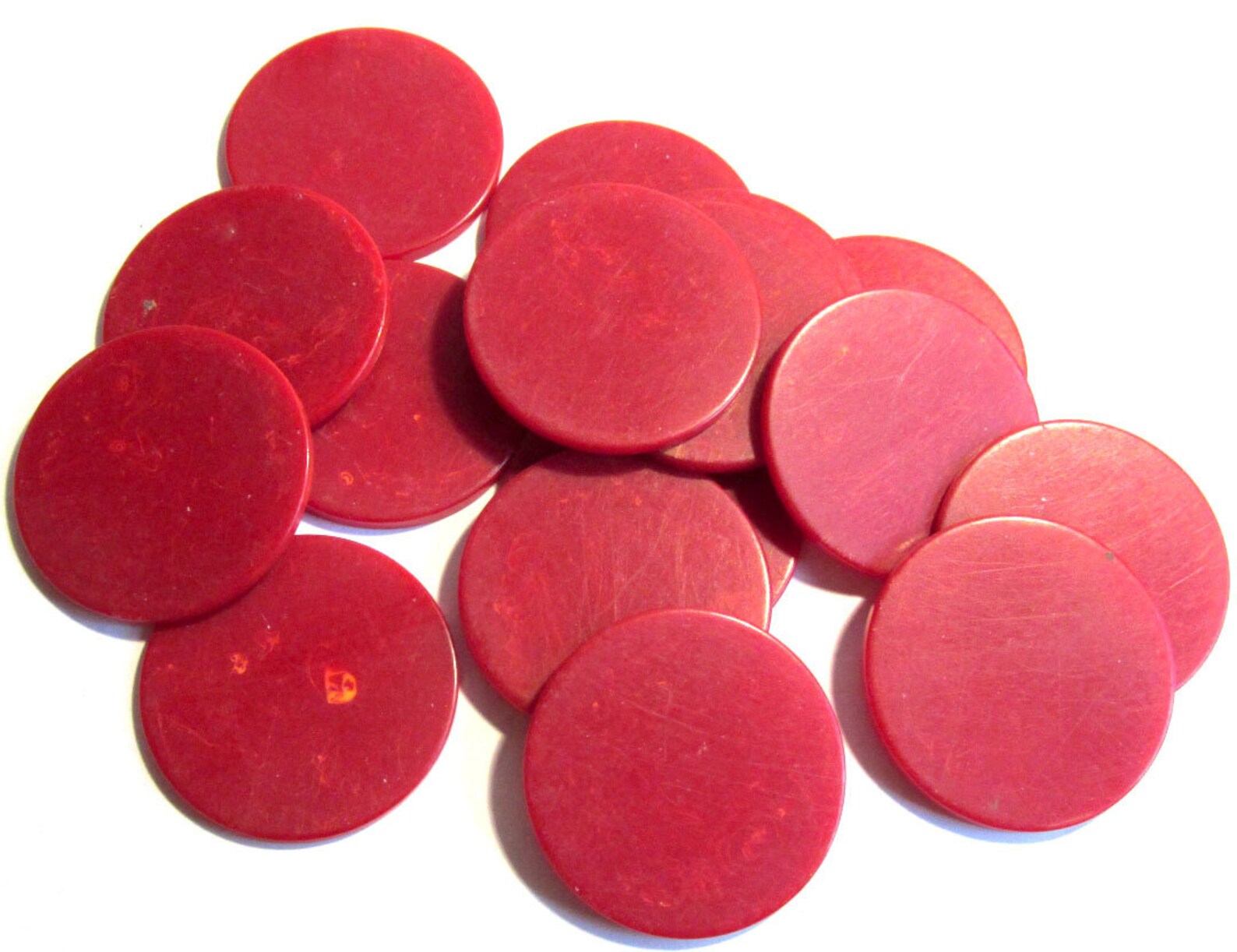 Bakelite Poker Chips Four 4 VINTAGE Marbled RED Bakelite Poker Chips ...