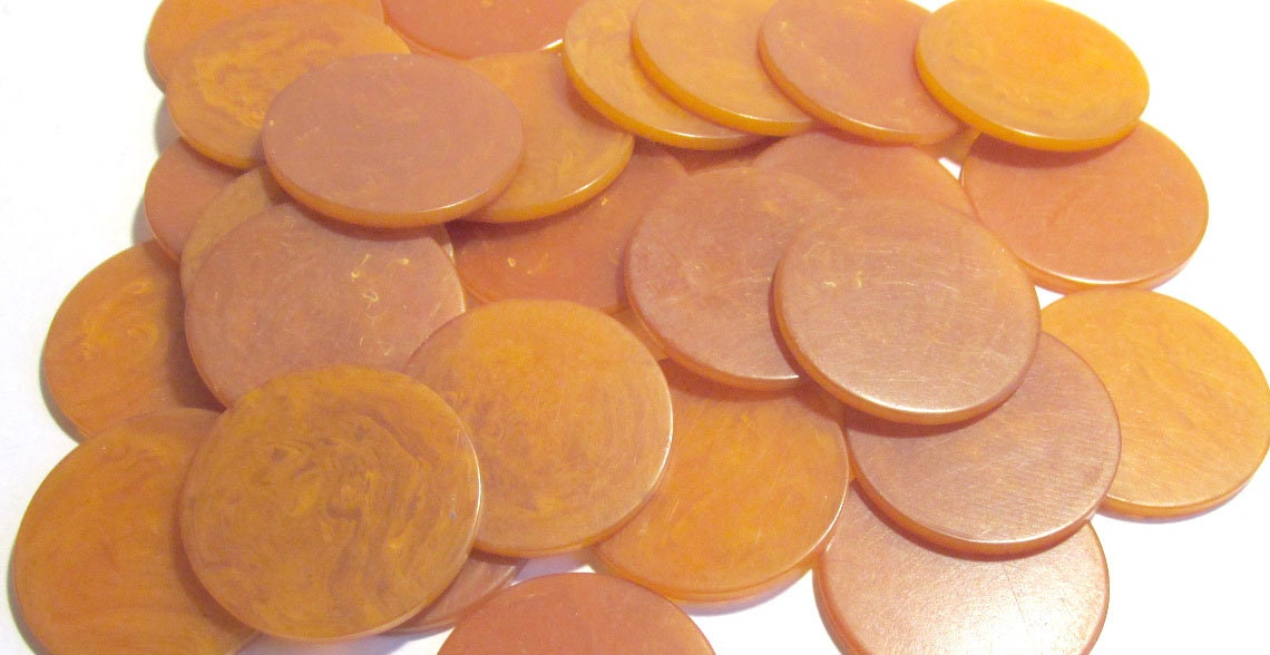 Bakelite Poker Chips Four 4 VINTAGE Marbled Butterscotch | Etsy