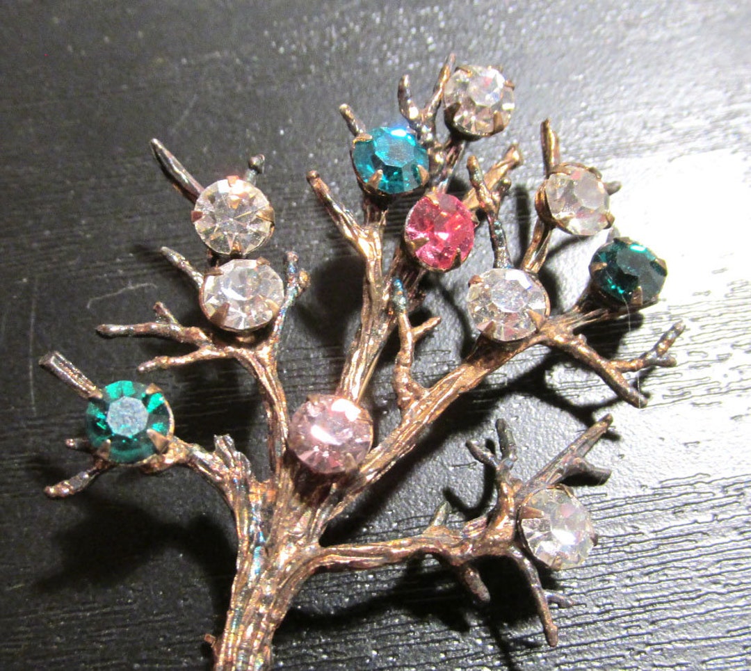Sterling Silver Tree of Life Pin Brooch Gold Wash VINTAGE Gorgeous ...