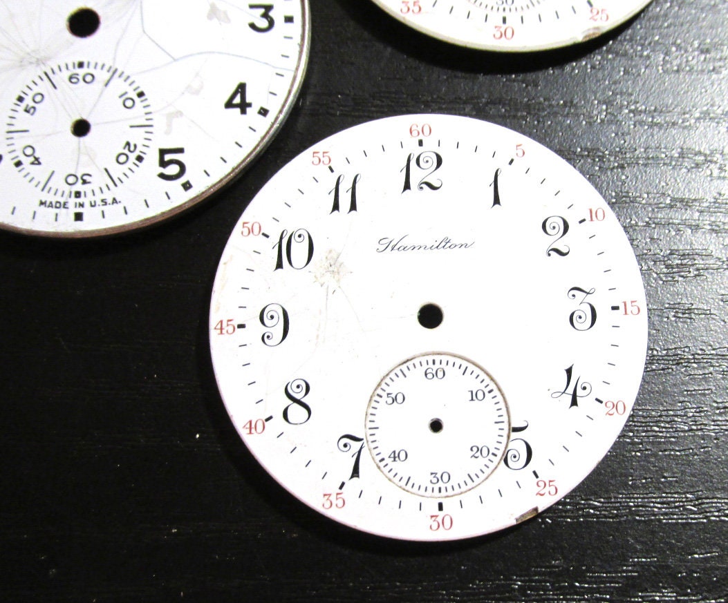 Porcelain Pocket Watch Faces VINTAGE Watch Plates Six 6 | Etsy