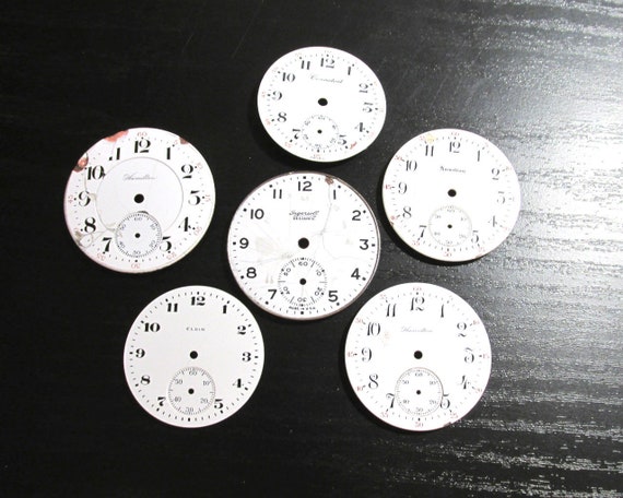 Porcelain Pocket Watch Faces VINTAGE Watch Plates Six 6 | Etsy