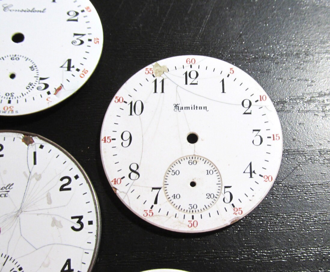 Porcelain Pocket Watch Faces VINTAGE Watch Plates Six 6 | Etsy