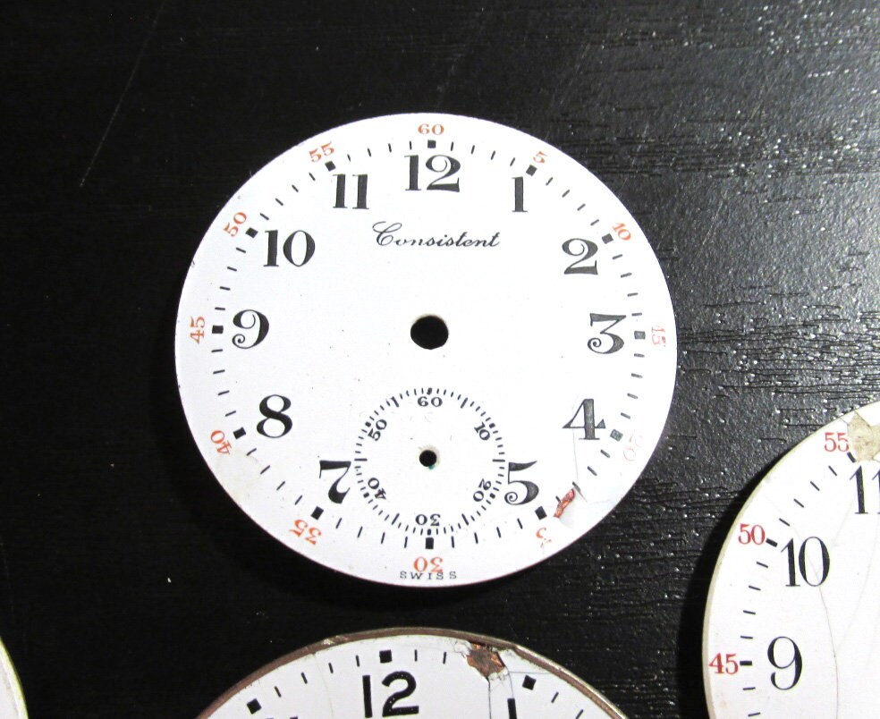 Porcelain Pocket Watch Faces VINTAGE Watch Plates Six 6 | Etsy