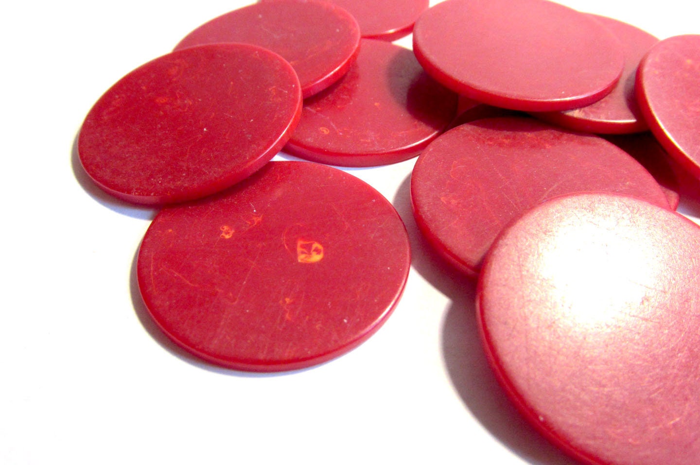 Bakelite Poker Chips Four 4 VINTAGE Marbled RED Bakelite | Etsy