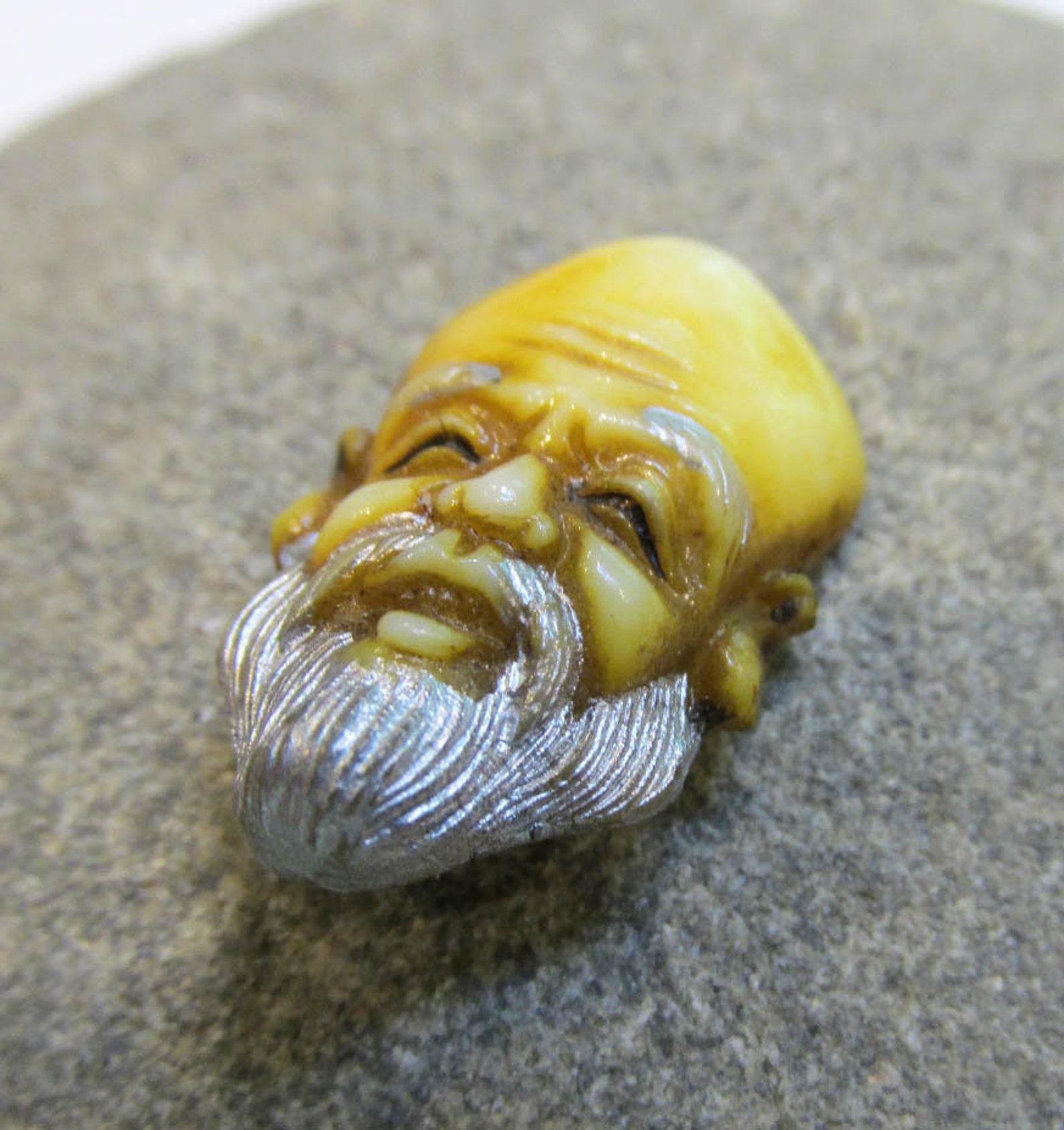 Antique Button MUST SEE Painted Bone Button Japanese Signed Carved Bone ...