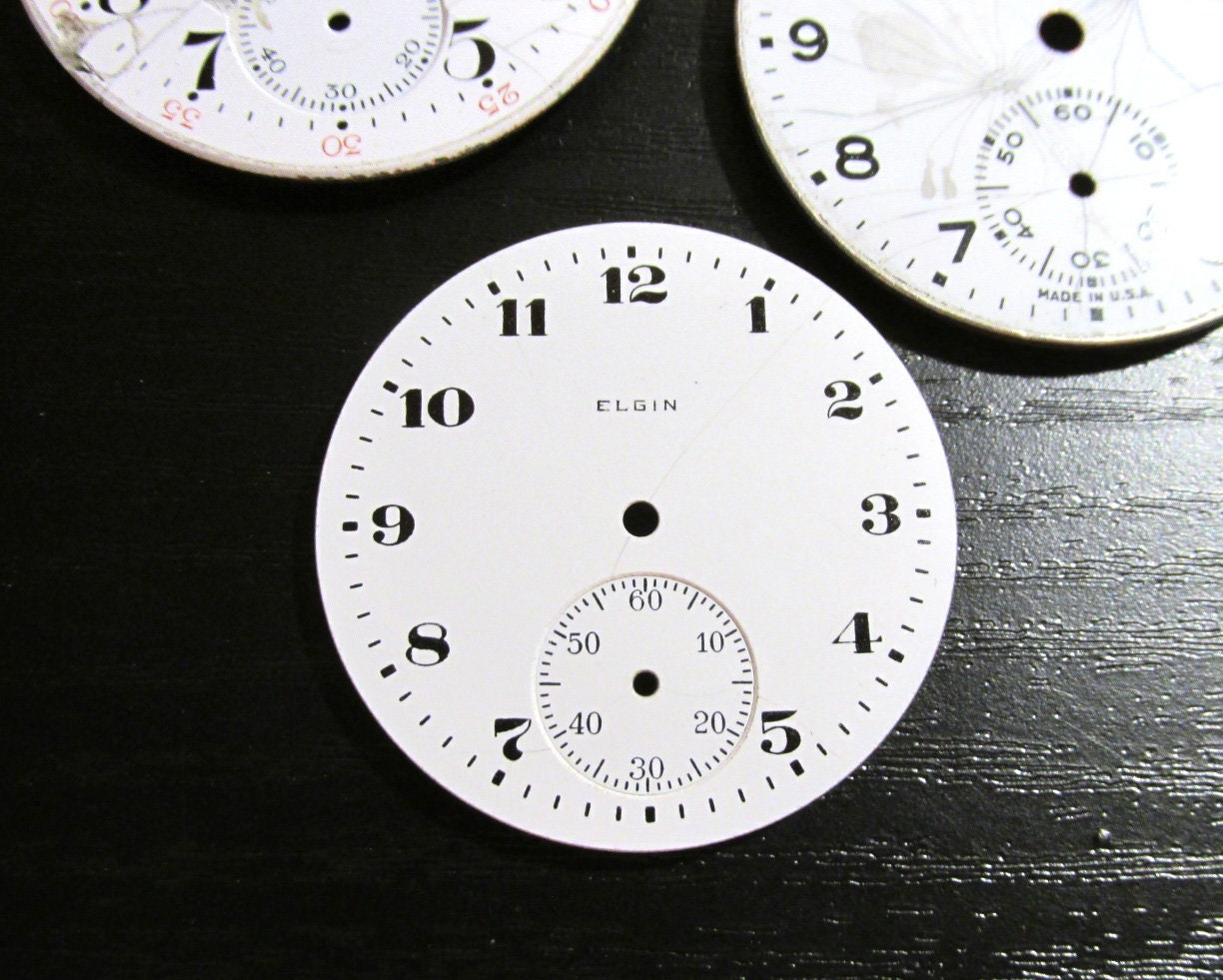 Porcelain Pocket Watch Faces VINTAGE Watch Plates Six (6) Porcelain ...